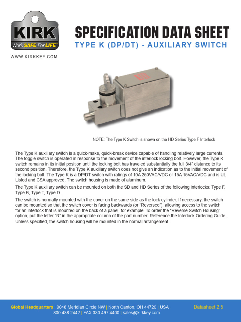 Type K Switch | PDF | Switch | Manufactured Goods