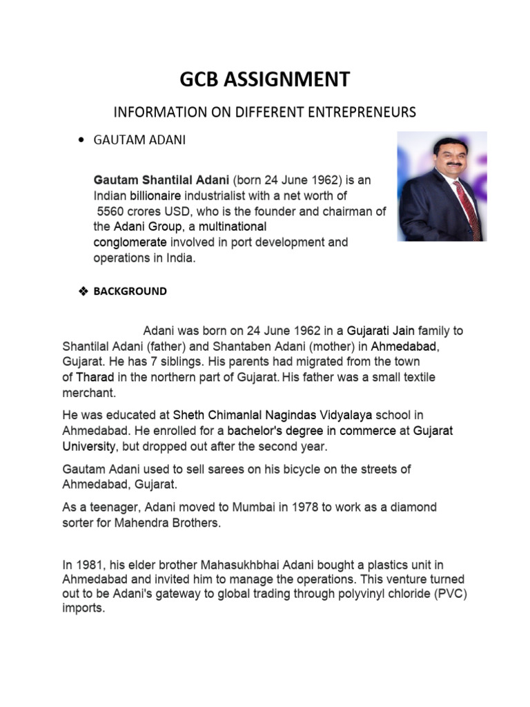 Entrepreneur Assignment | PDF | Business