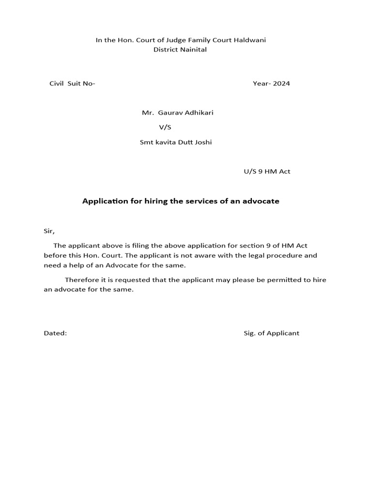 Permission To Hire An Advocate - Gaurav Adhikari | PDF
