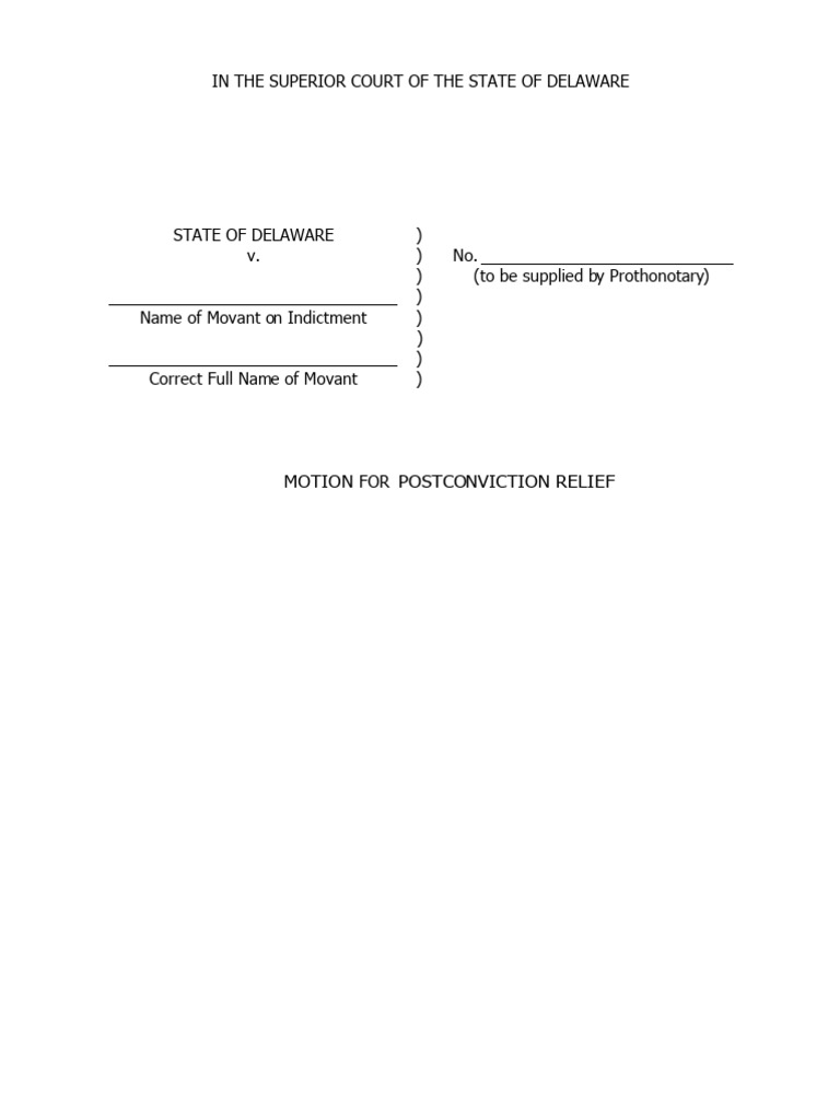 Postconviction Relief, Motion For | PDF