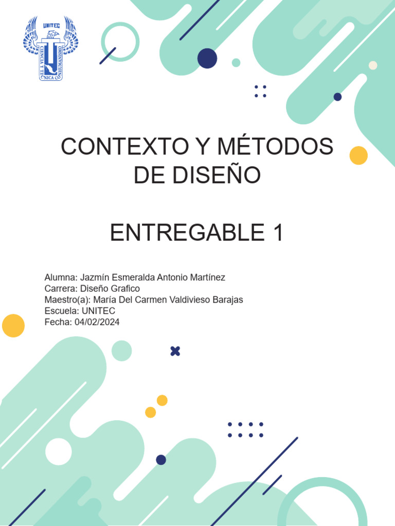 Entregable 1 CONTEXTO Y MÉTODOS DE DISEÑO | PDF