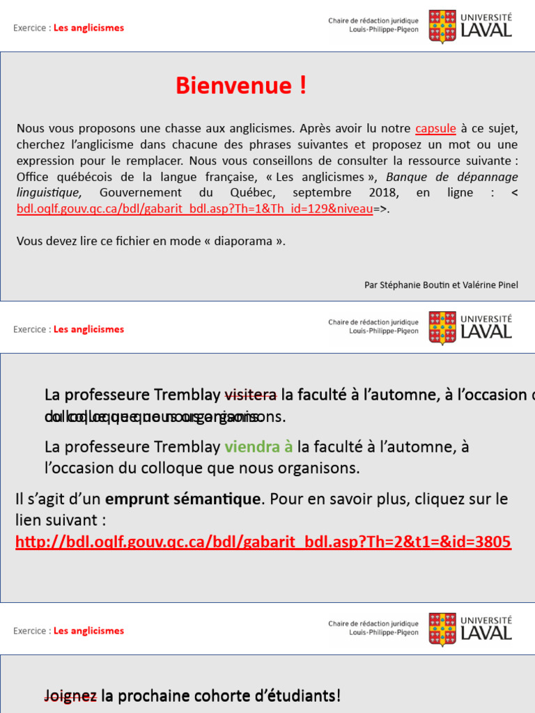Exercices Anglicismes | PDF