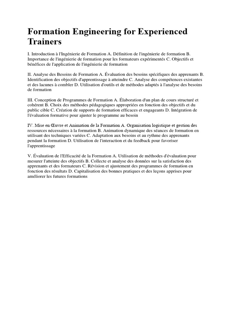 Ingénierie de Formation pour Formateurs | PDF | Pédagogie | Apprentissage