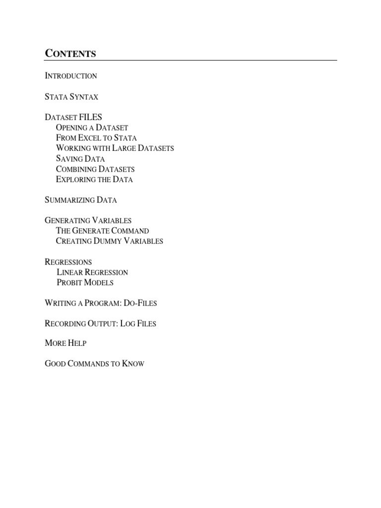 Stata Manual Introduction | PDF | Regression Analysis | Computer File