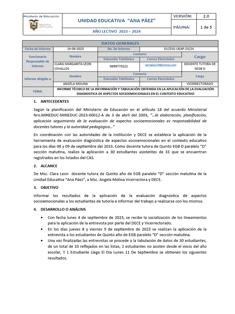 Informe Del Dece 5d | PDF | Empatía | Neuropsicología