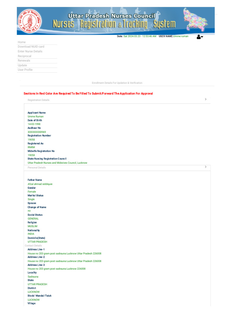 Home Download NUID Card Enter Nurse Details Reciprocal Renewals Update User Profile | PDF ...