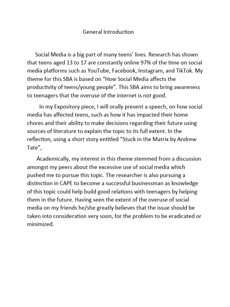 Comm Studies SBA INTRO 2 | PDF