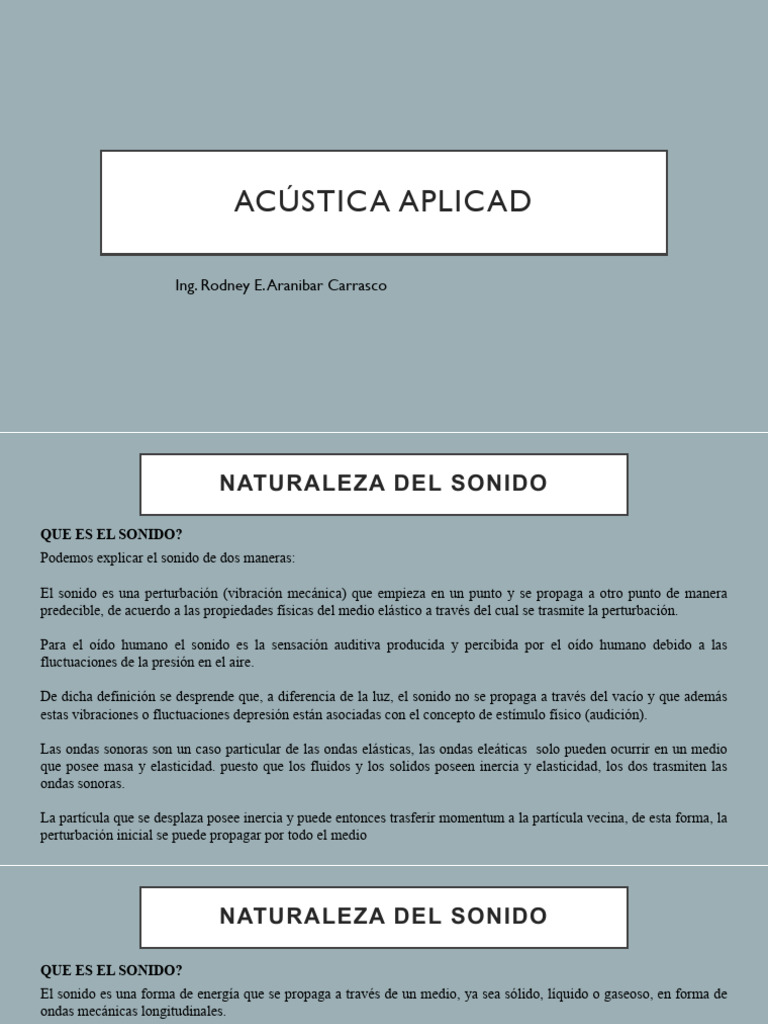 Naturaleza del Sonido I | PDF | Sonido | Olas