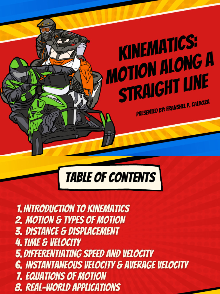 Kinematics Motion Along A Straight Line (A4 (Landscape) ) | PDF ...