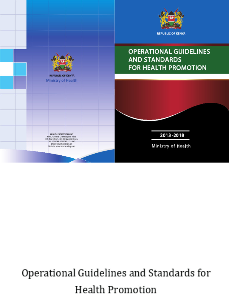 Operational Guidelines and Standards For Health Promotion1 | PDF ...