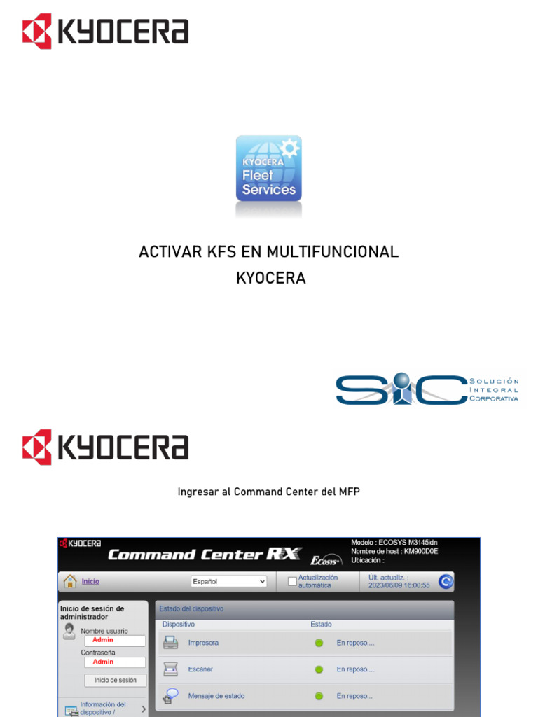Activar KFS Kyocera | PDF