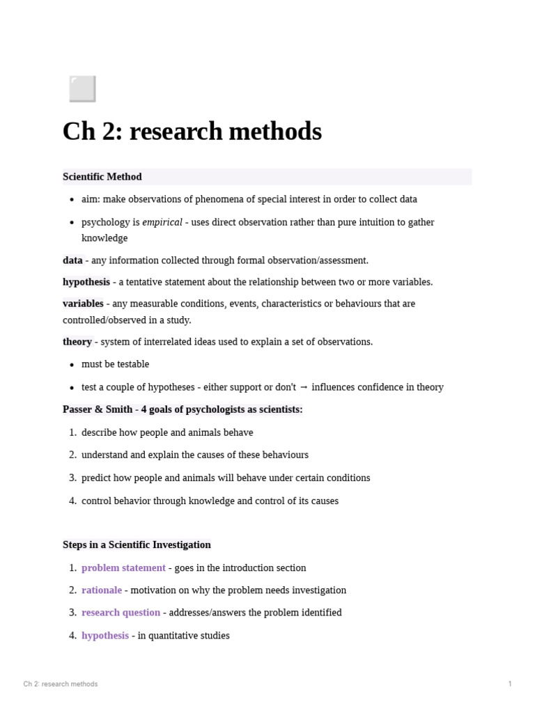 CH 2 Research Methods | PDF