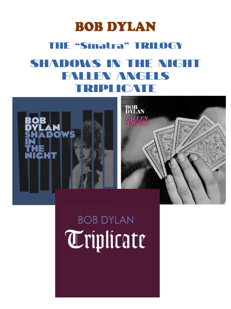 Bob Dylan Sinatra Trilogy Lyric Book | PDF