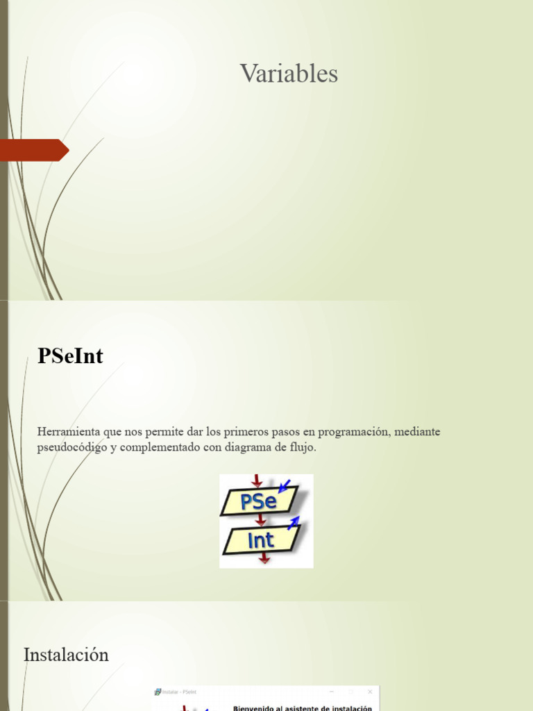 Variables y Tipos en PSeInt | PDF | Variable (informática) | Lenguaje de programación