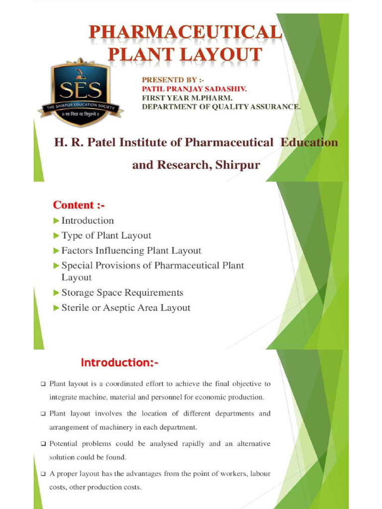 Unit 1 Plant Layout Frist Year M Pharm Quality Assurance | PDF