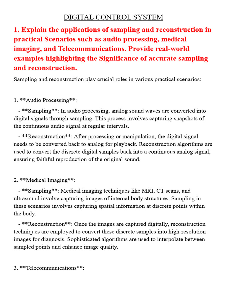 Digital Control System | PDF | Control Theory | Sampling (Signal Processing)