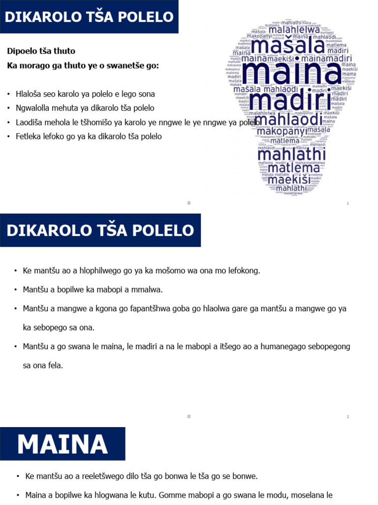 Dikarolo Tsa Polelo PDF | PDF