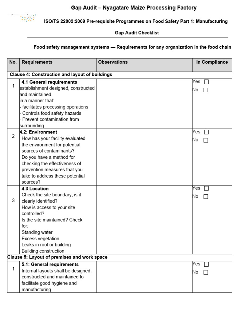 Checklist - ISO - TS 2002-1 Manufacturing | PDF | Wellness