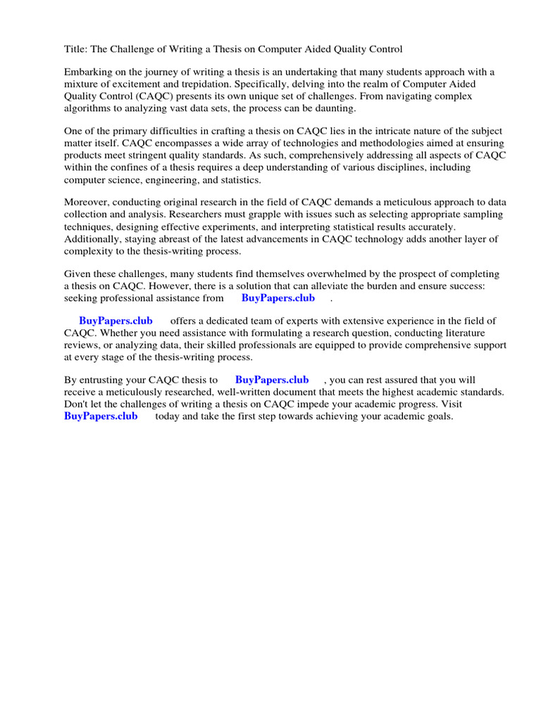 Research Paper On Computer Aided Quality Control | PDF | Quality ...