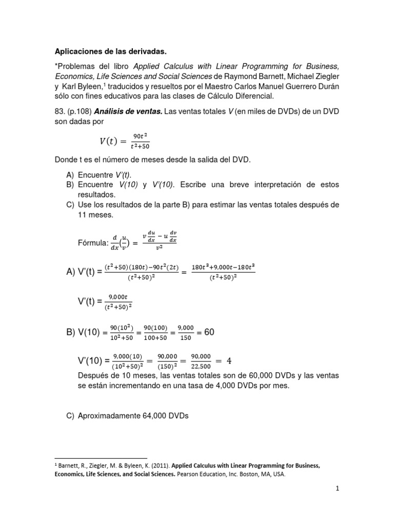 Aplicaciones de Las Derivadas 1 | PDF