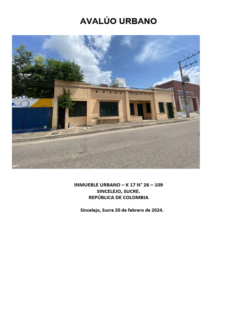 Avaluo Casa Calle Nariño | PDF | edificio | Barrio