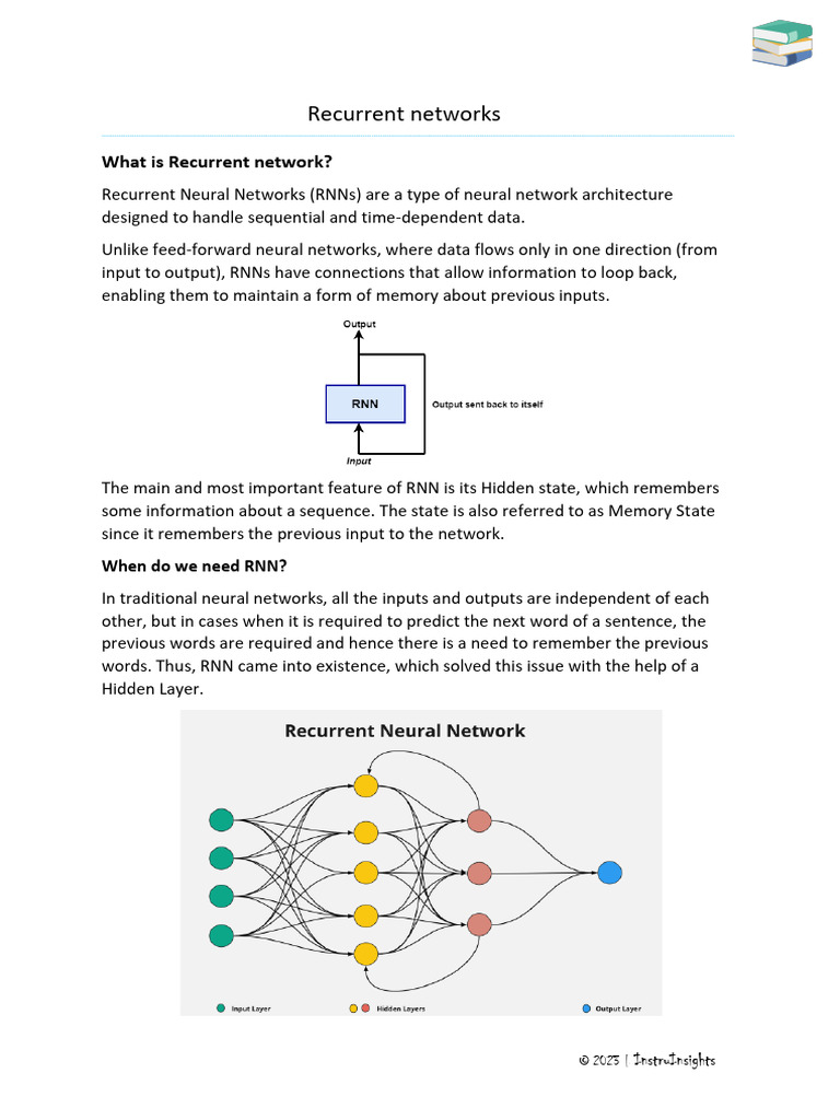 Recurrent Networks | PDF | Artificial Neural Network | Artificial ...