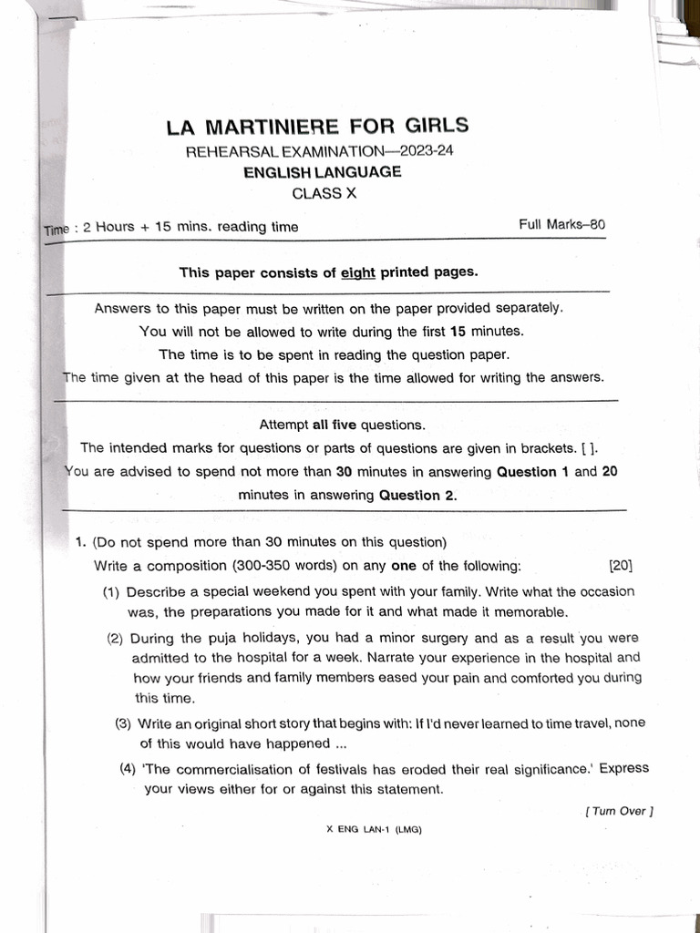 LMG English Language Preboards | PDF