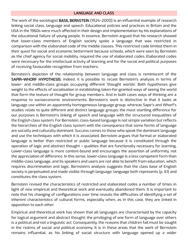 Language - Representation - Power - Inequality | PDF | Subject (Grammar) | Clause