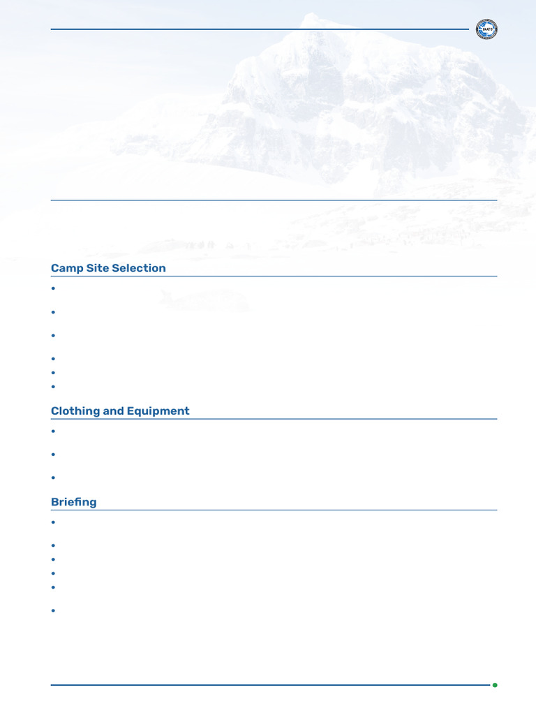 IAATO Operational Procedures Short Overnight Stays - en | PDF | Camping