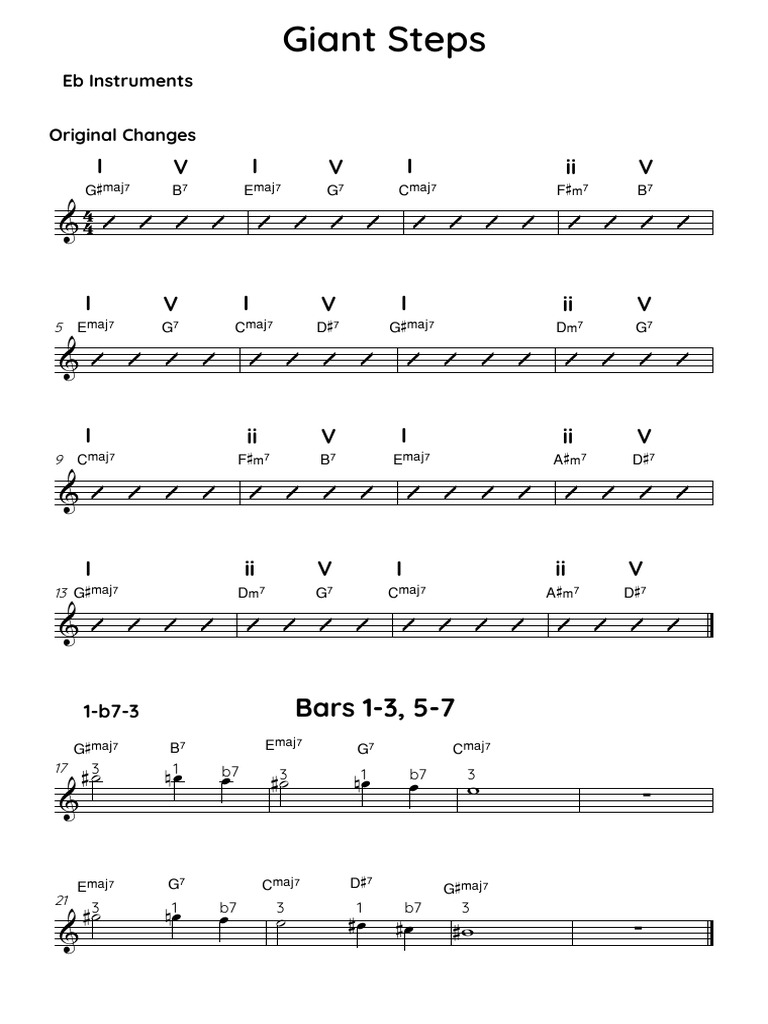 Giant Steps Worksheet - Eb Instruments | PDF