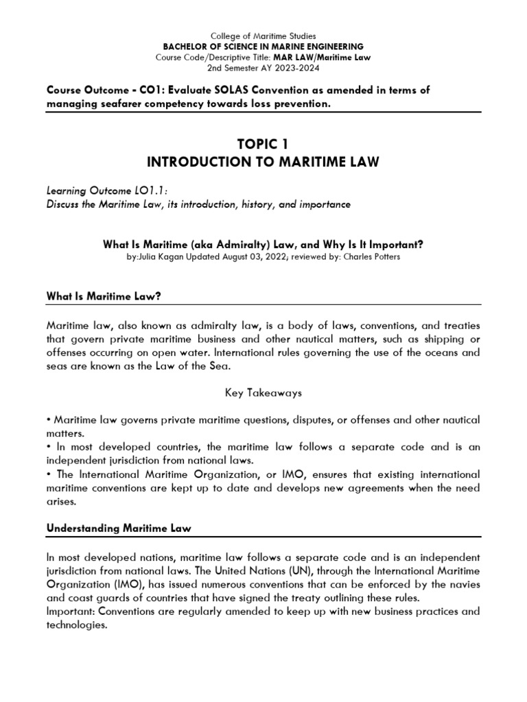 Marlaw- Topic1 | PDF