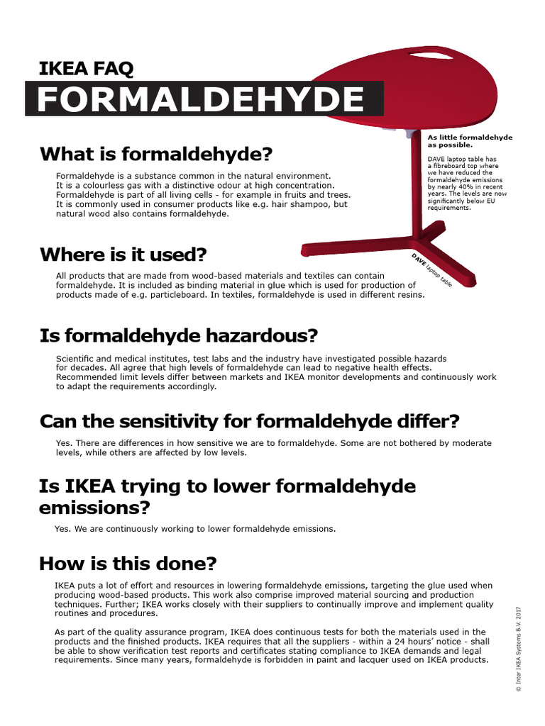 Ikea Faq Formaldehyde | PDF | Formaldehyde