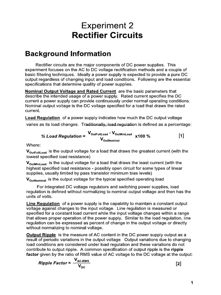 Lab 3 Rectifier Circuits | PDF