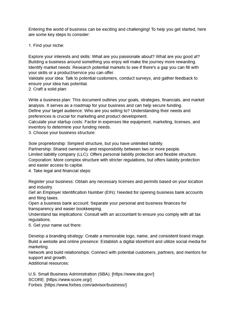 Essential Steps to Start a Business | PDF | Limited Liability Company ...