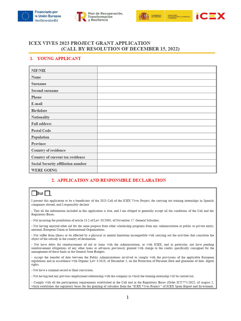 Formulario-Solicitud-De-Ayuda-Icex-Vives 3 | PDF | Information Privacy | Academic Degree