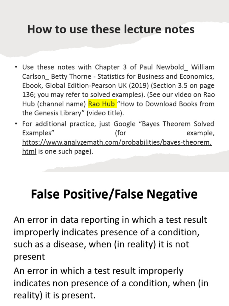 Lecture 3-Bayes Theorem | PDF Lecture 3-Bayes Theorem | PDF