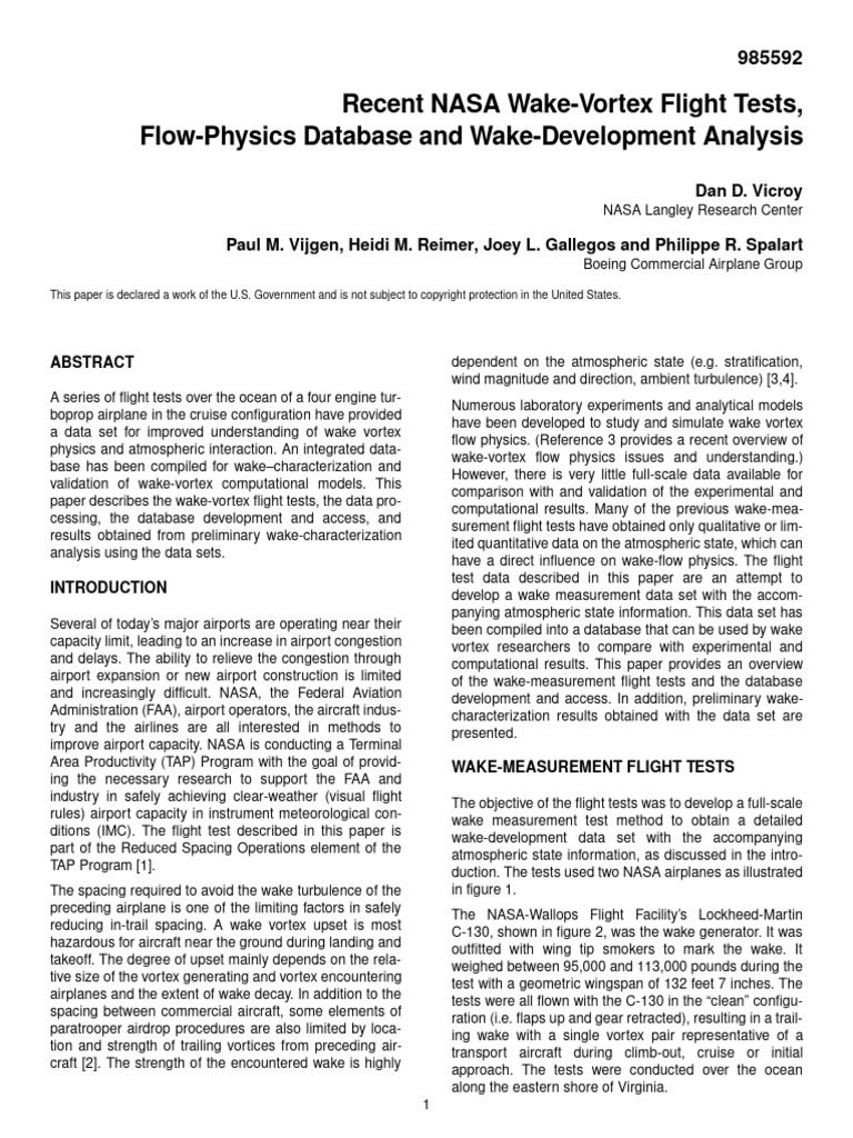 NASA_Wake_Vortex | PDF | Airspeed | Turbulence