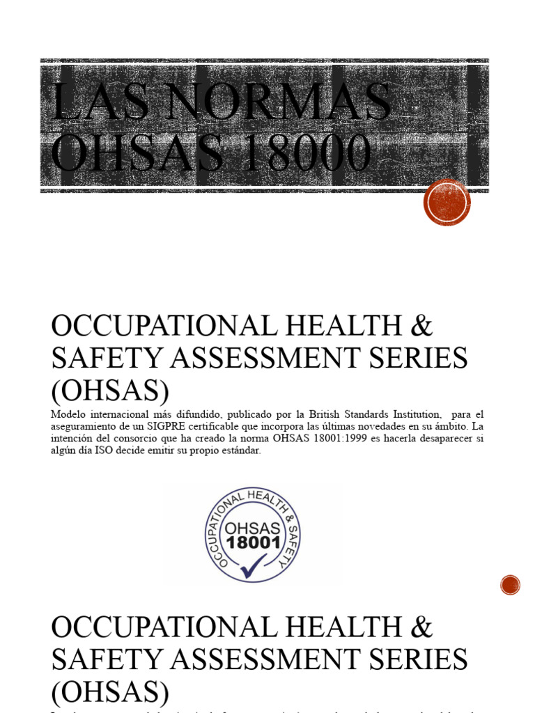Las Normas OHSAS 18000 | PDF