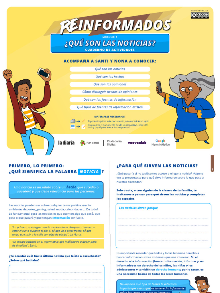 Modulo 1 Que Son Las Noticias Cuaderno de Actividades | PDF ...