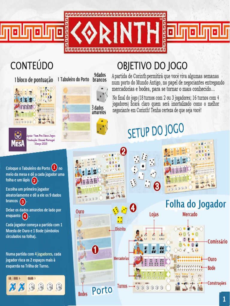 Regras do Jogo de Tabuleiro Corinth | PDF | Moeda | Ouro