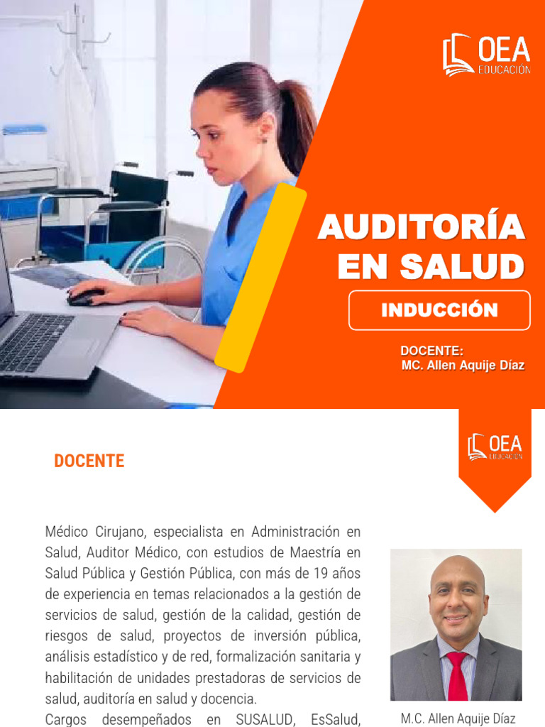 Presentación. Rol Del Auditor en Salud en La Calidad de Los Servicios ...