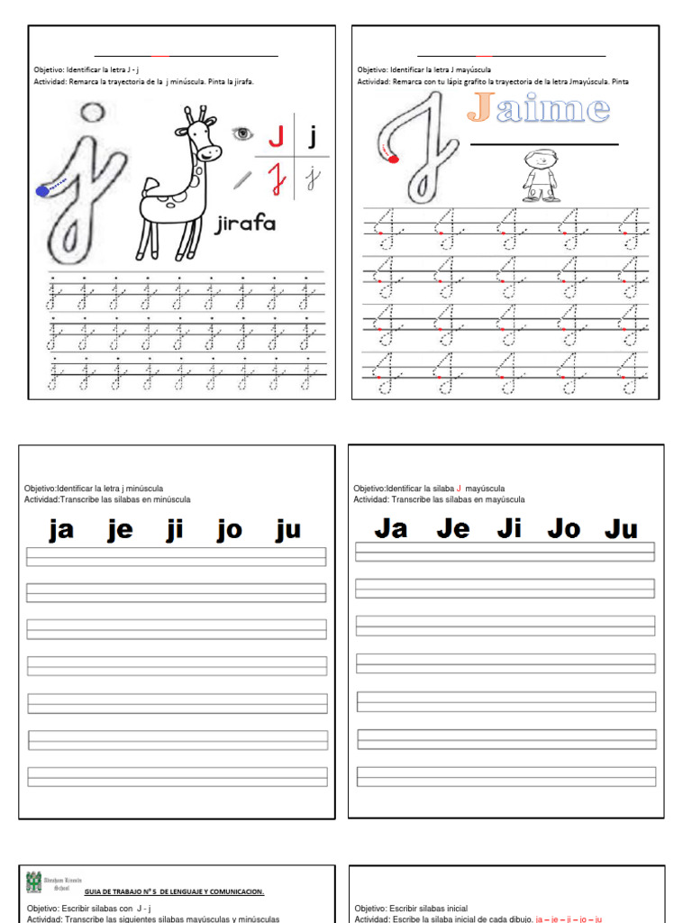 Letra J | PDF | Lectura (proceso) | Ortografía