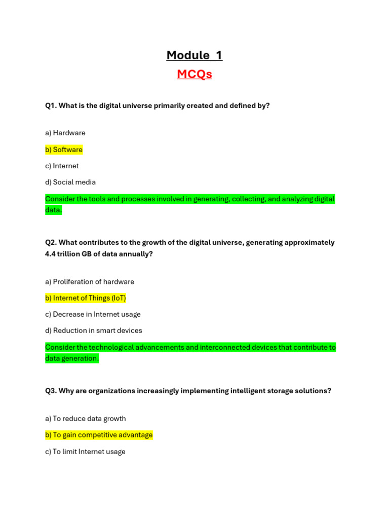 Module_1 ...MCQs | PDF