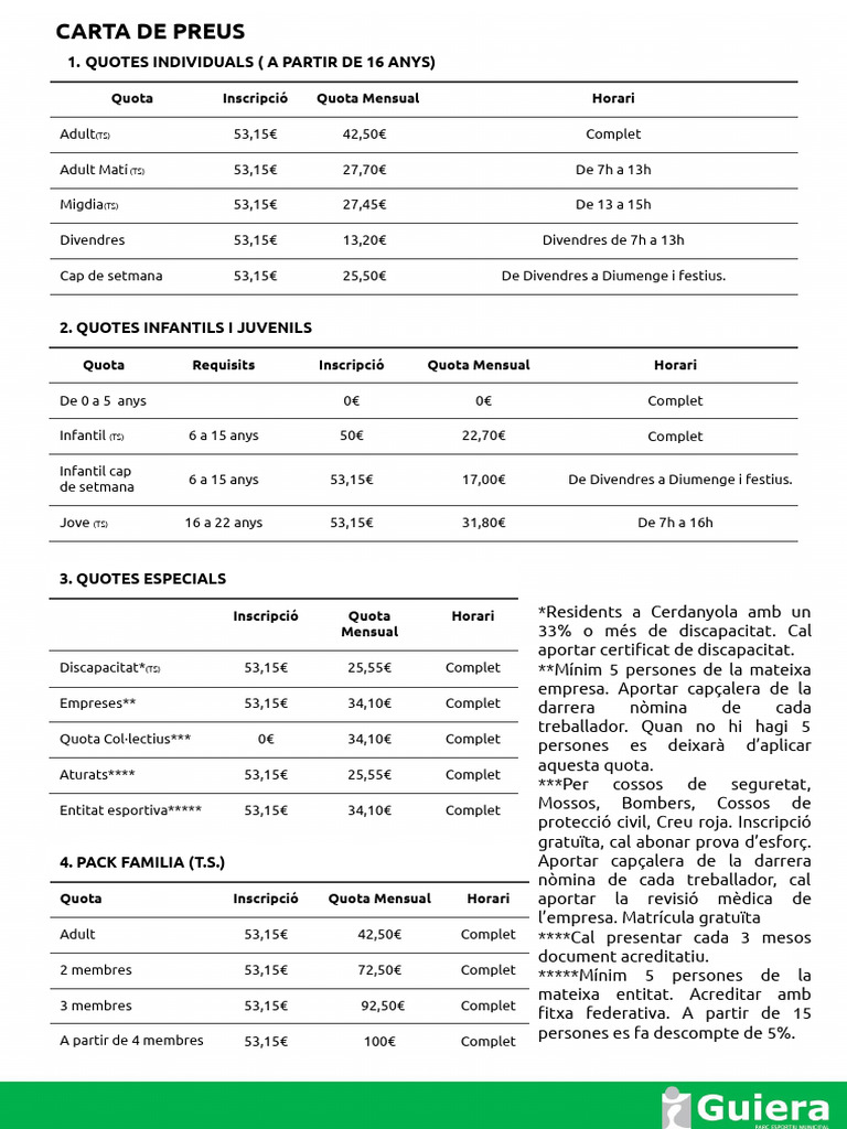 Còpia de CARTA DE PREUS - GUIERA | PDF