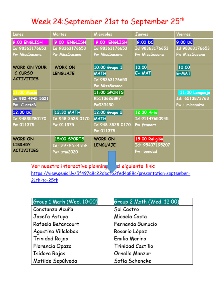 Week 24 Planning September 21st To 25th | PDF
