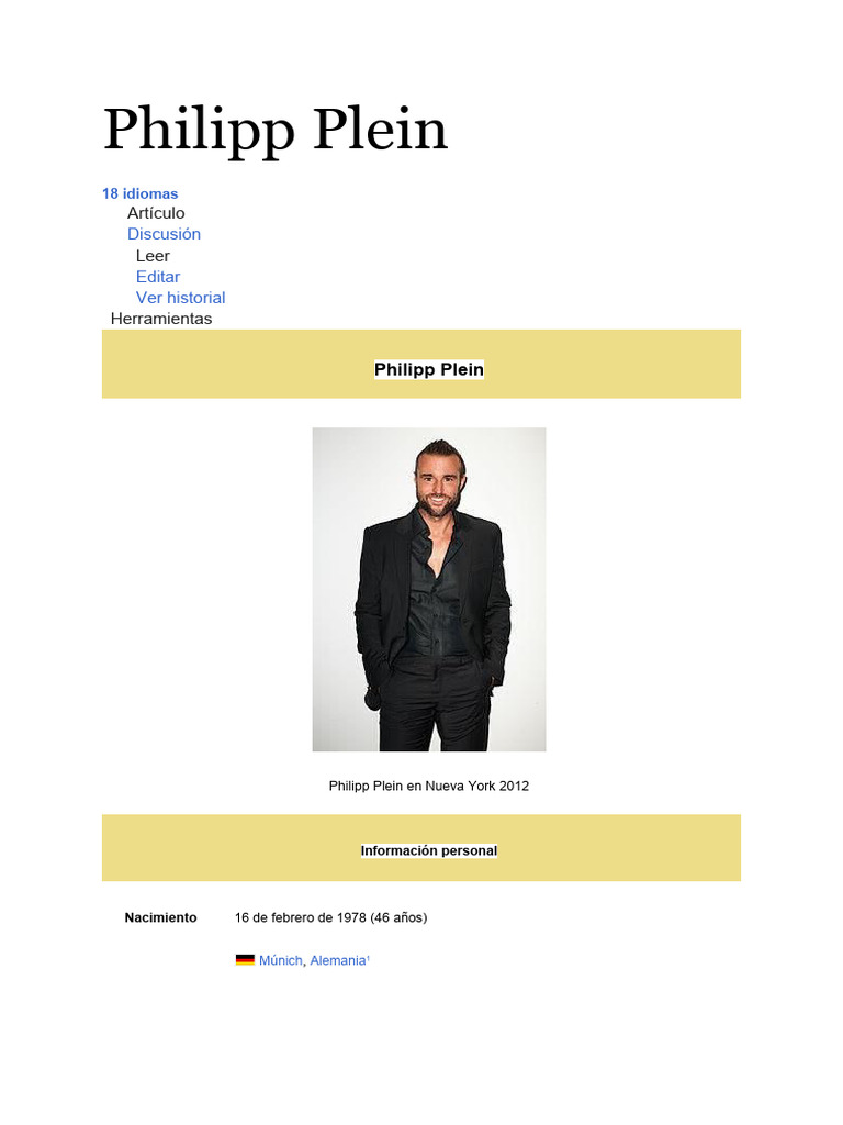 Philipp Plein: Artículo Leer | PDF