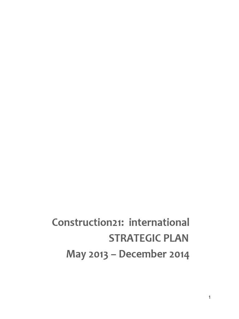 Construction21 Strategic Plan Overview | PDF