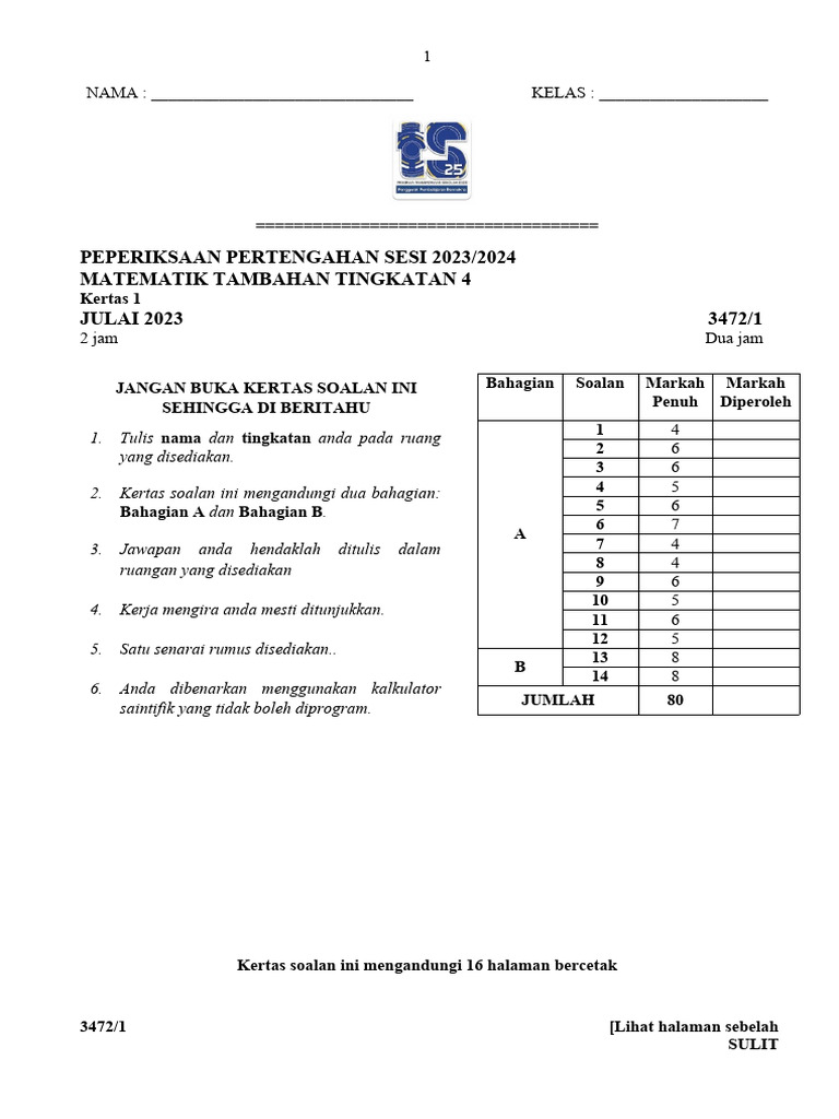 Ppt t4 Add Math 2023 k1 (2) | PDF