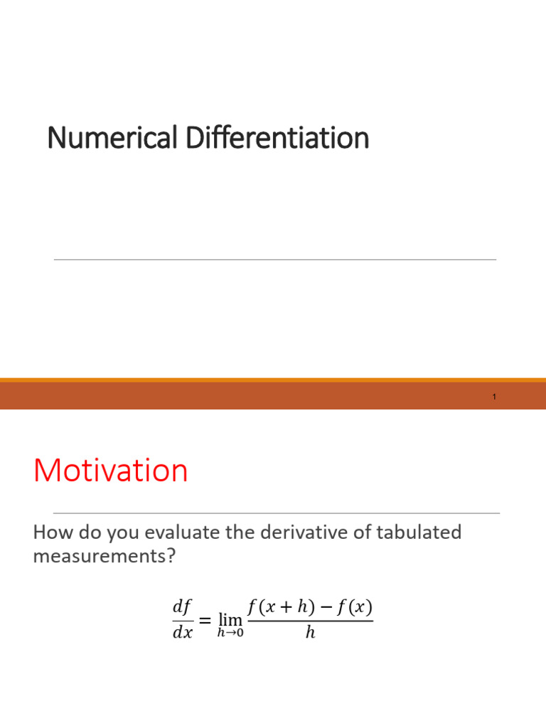 Lec 6 Numerical Differentiation | PDF