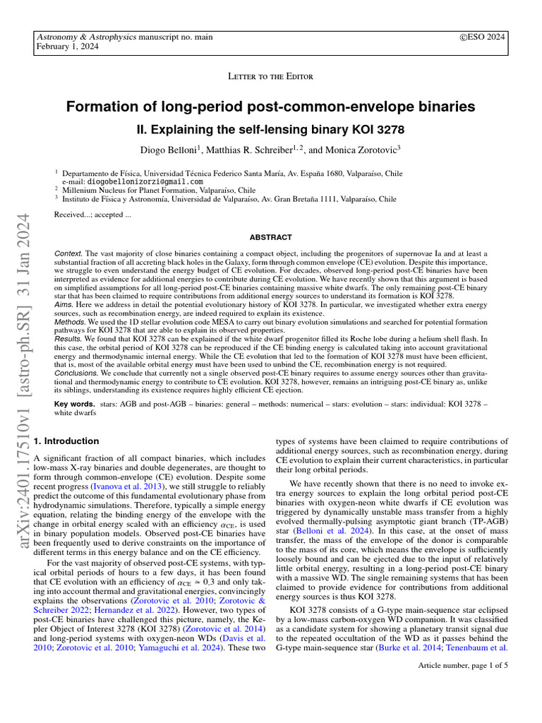 Formation of Long-Period Post-Common-Envelope Binaries | PDF | Stars | Astronomy